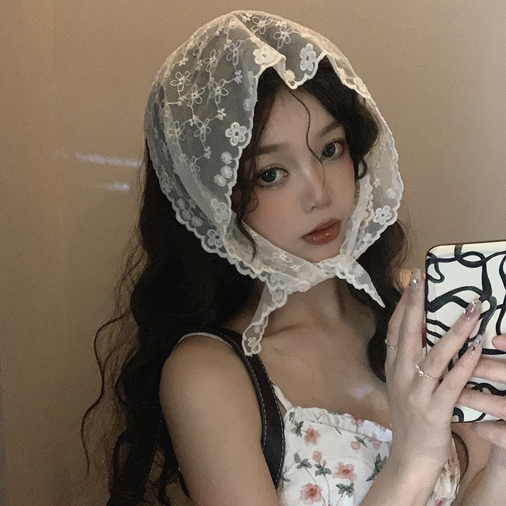 Floral turban triangle scarf HA2050 – hanaesbusiness